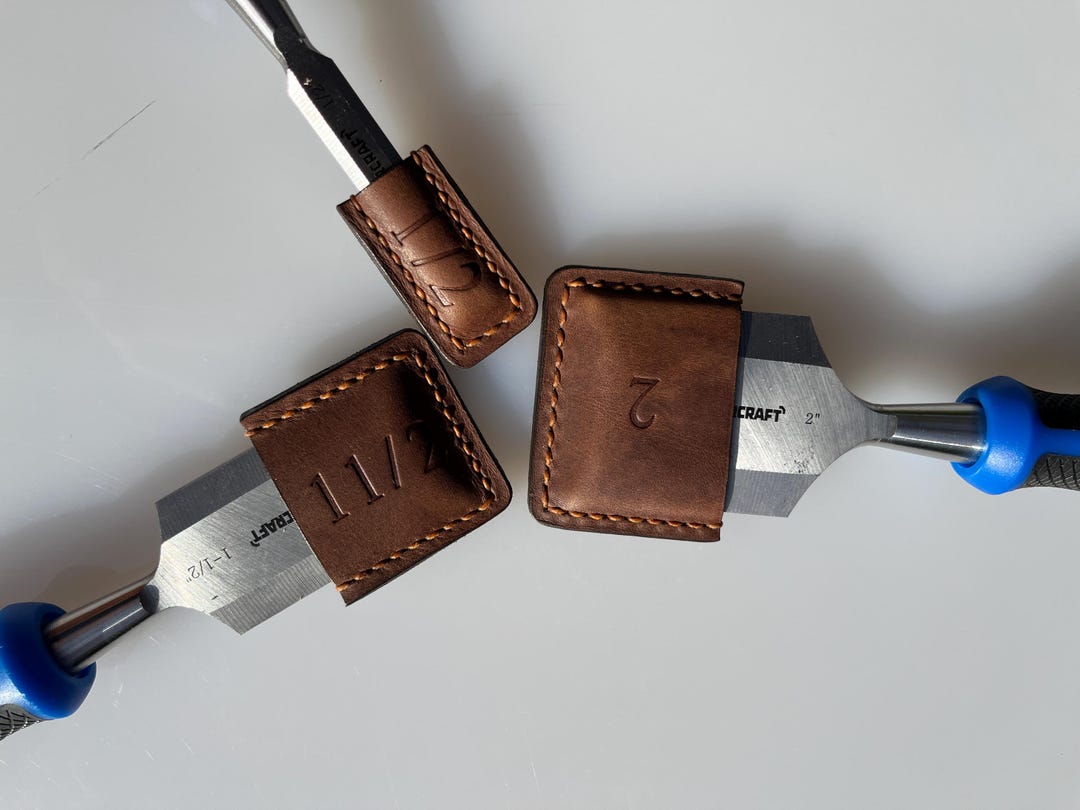 Dark Amber Heritage Leather Chisel Guards - Etsy