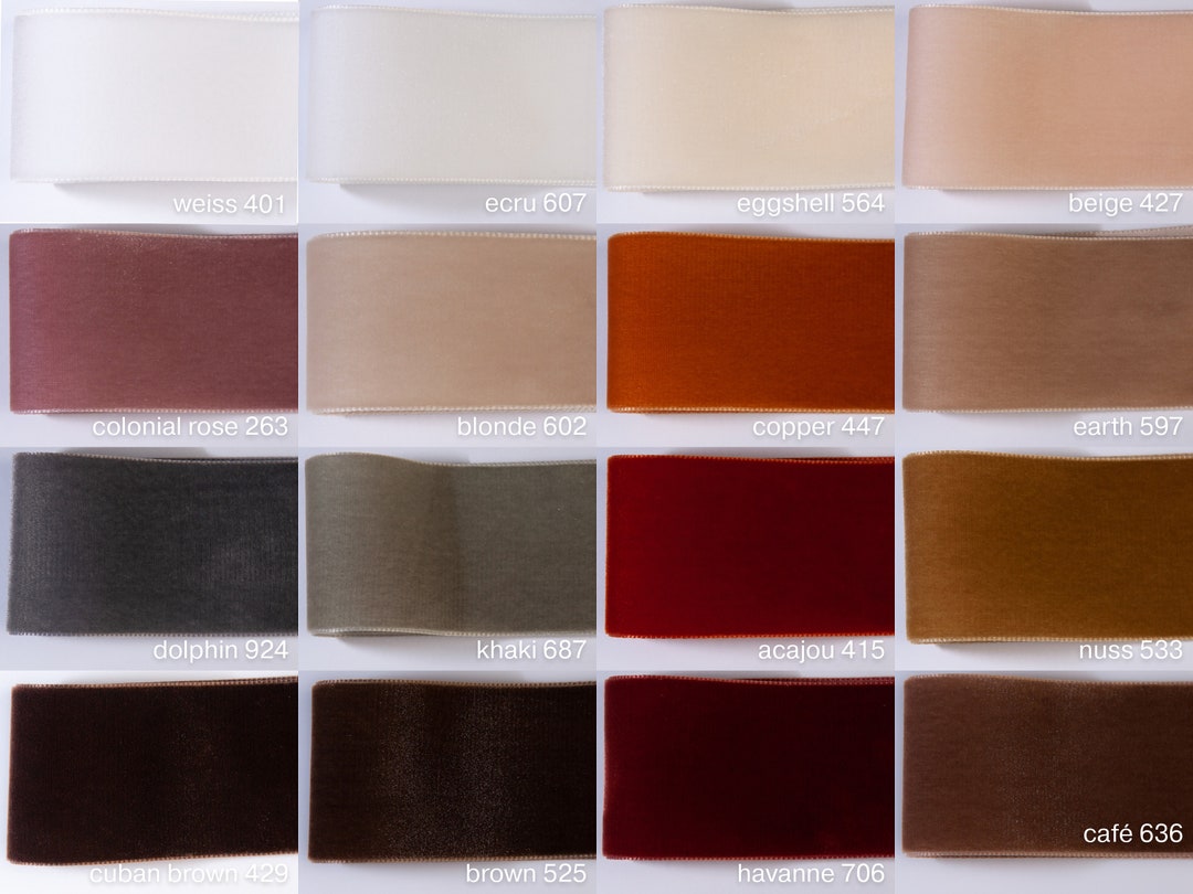 Dark Brown Velvet Ribbon in 4 Widths and 72 Colors. Swiss - Etsy