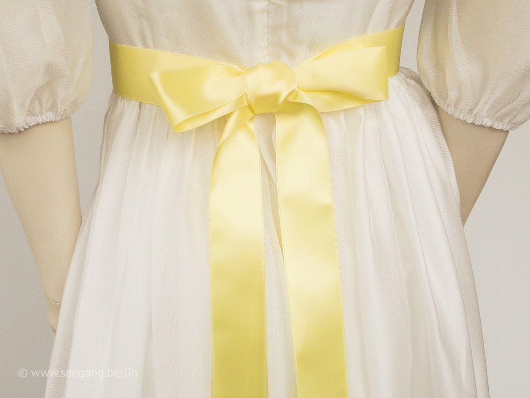 Satin Ribbon for Bow Belt Dirndl Bow. Yellow Empire - Etsy