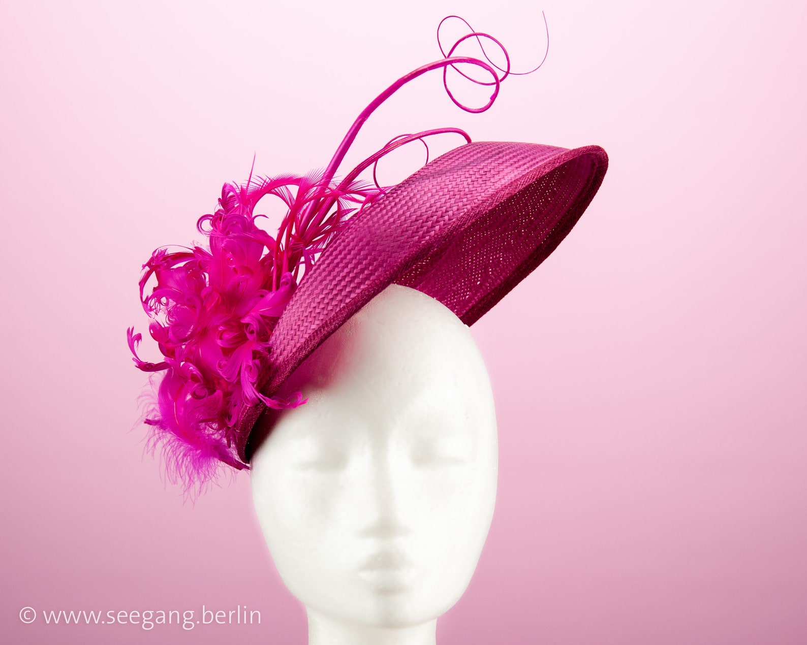 Hat women's hat extravagant hat pink wedding outfit | Etsy