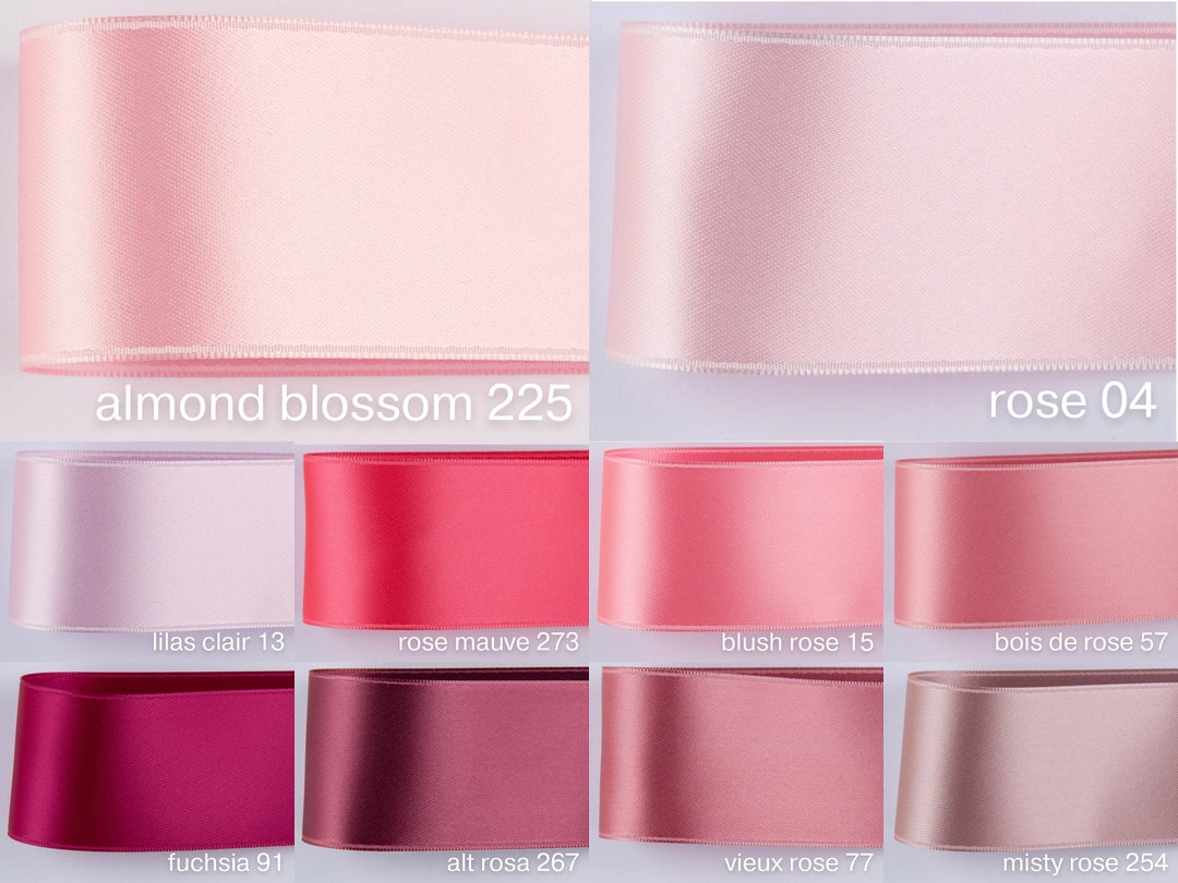 Pink Satin Ribbon, 7 Widths From 1 - 2 Inch in 100 Colours. Swiss ...