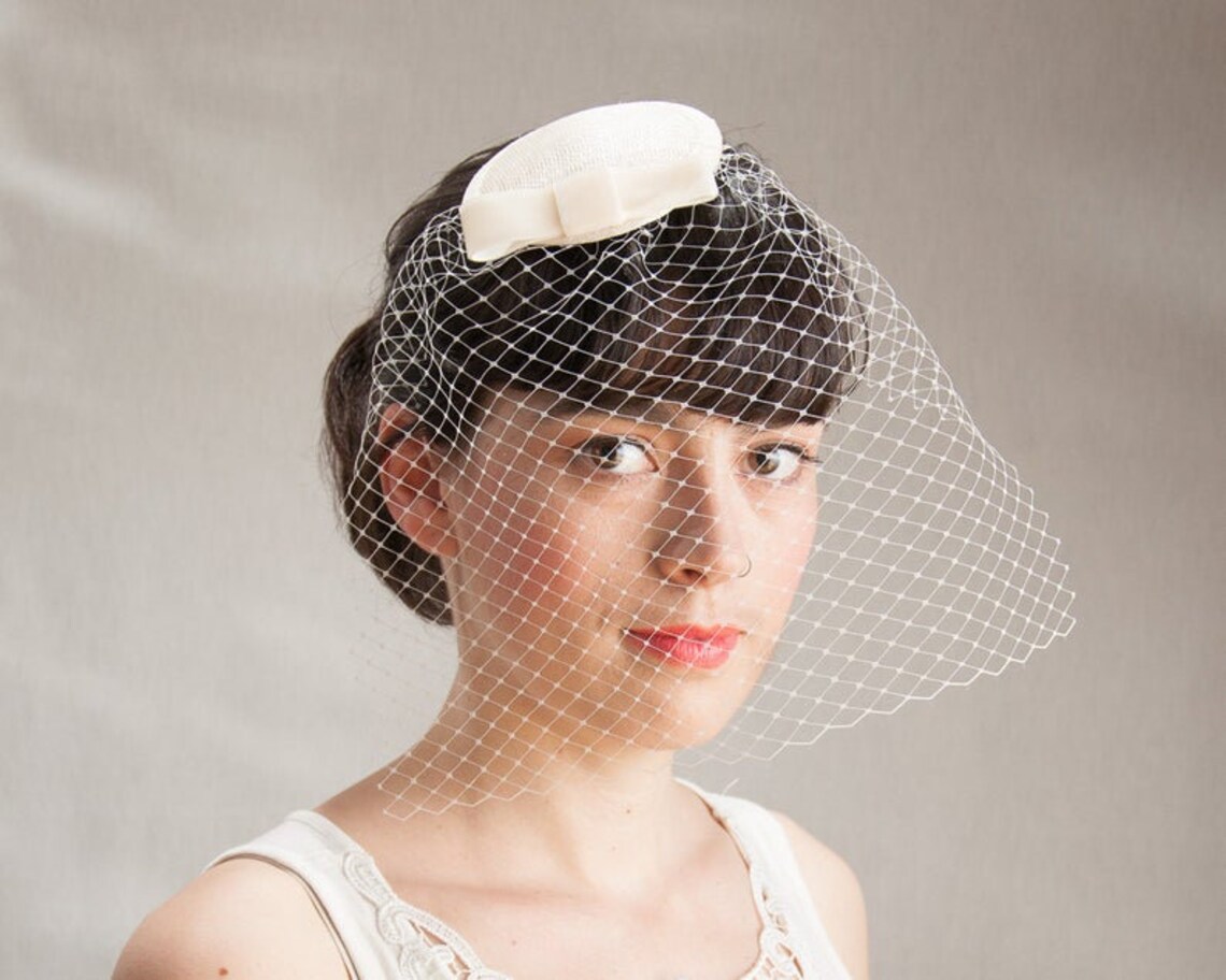 Birdcage Fascinator Red Vintage Style Veil Red Short Hair | Etsy