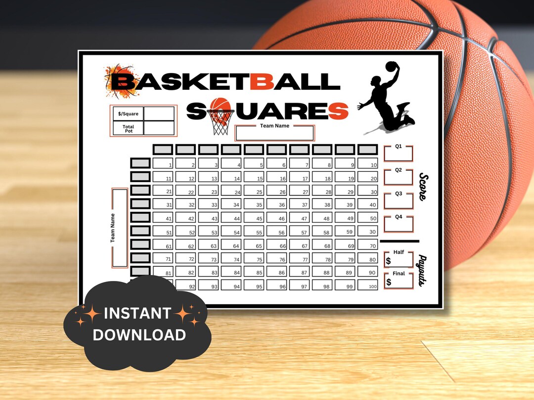Digital Basketball Squares Game for 2025 NCAA March Basketball Madness ...