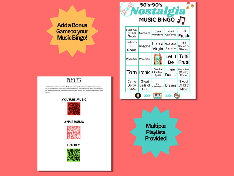Finish the Lyrics Game | 50s-90s Music Trivia (digital Download) - Etsy