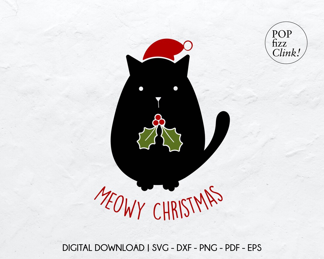 Meowy Christmas Svg, Funny Christmas Svg, Merry Christmas Cut File ...