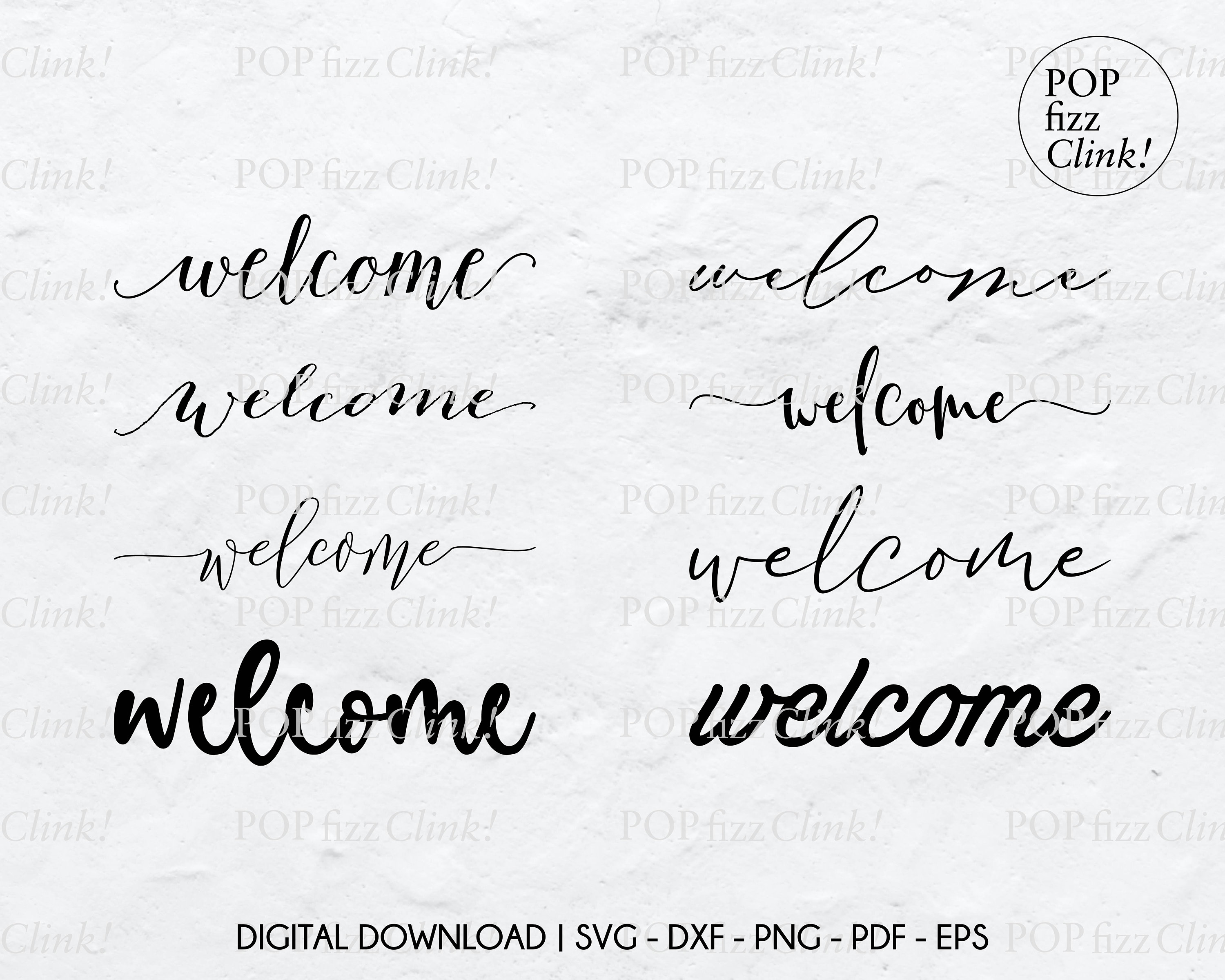 Welcome Svg, Wedding Welcome Png, Cursive Calligraphic Welcome Sign Svg ...