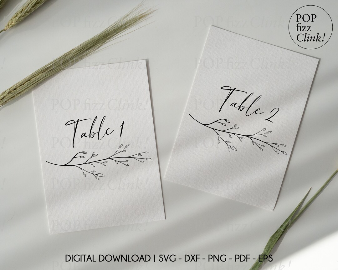 Table Numbers Png, Botanical Wedding Table Numbers Png, Floral Wedding ...