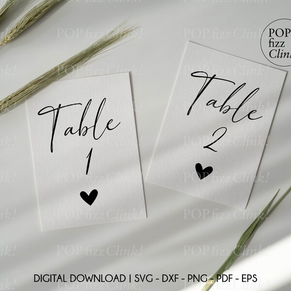 Heart Table Numbers - Etsy