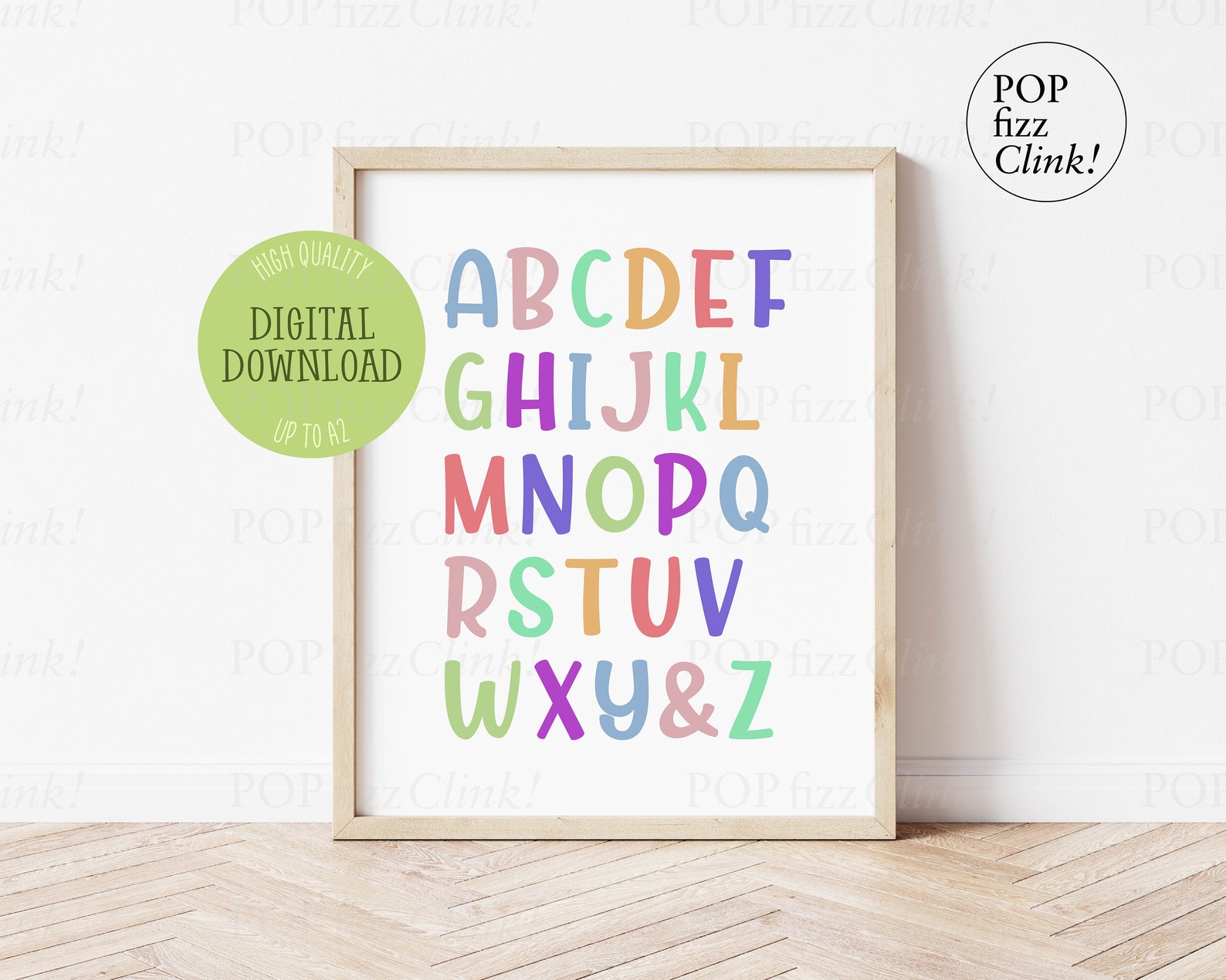 Colourful Alphabet Poster Kids ABC Print Kids Playroom - Etsy UK