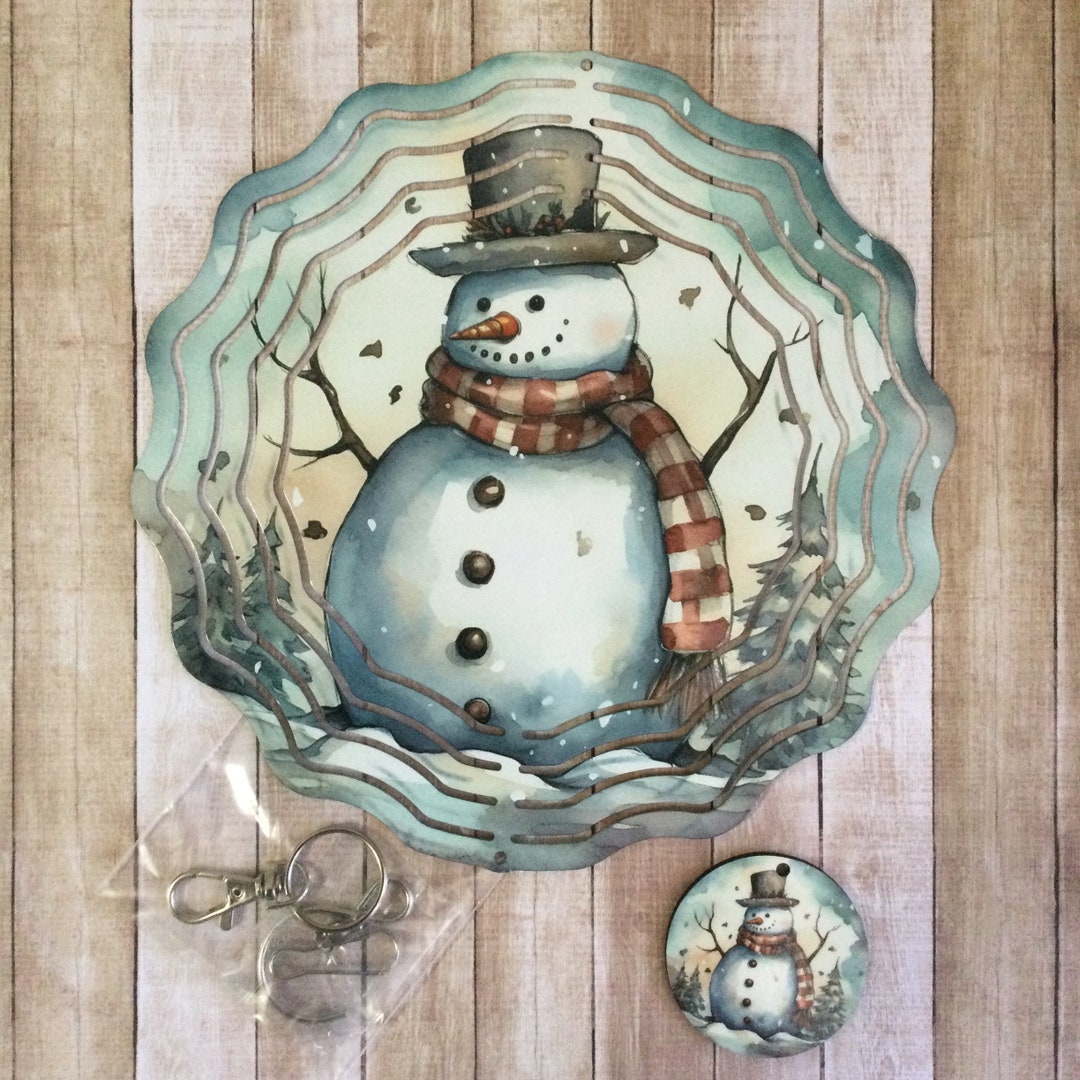 Snowman Wind Spinner 8 Inch Wind Spinner Handmade Wind - Etsy