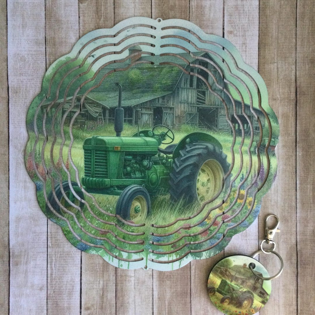 Tractor Wind Spinner - 8 Inch Wind Spinner - Handmade Wind Spinner ...