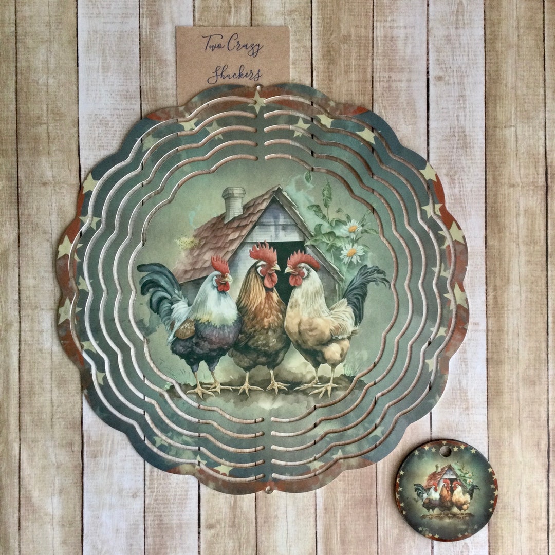 Rooster Wind Spinner 8 Inch Wind Spinner Handmade Wind Spinner ...