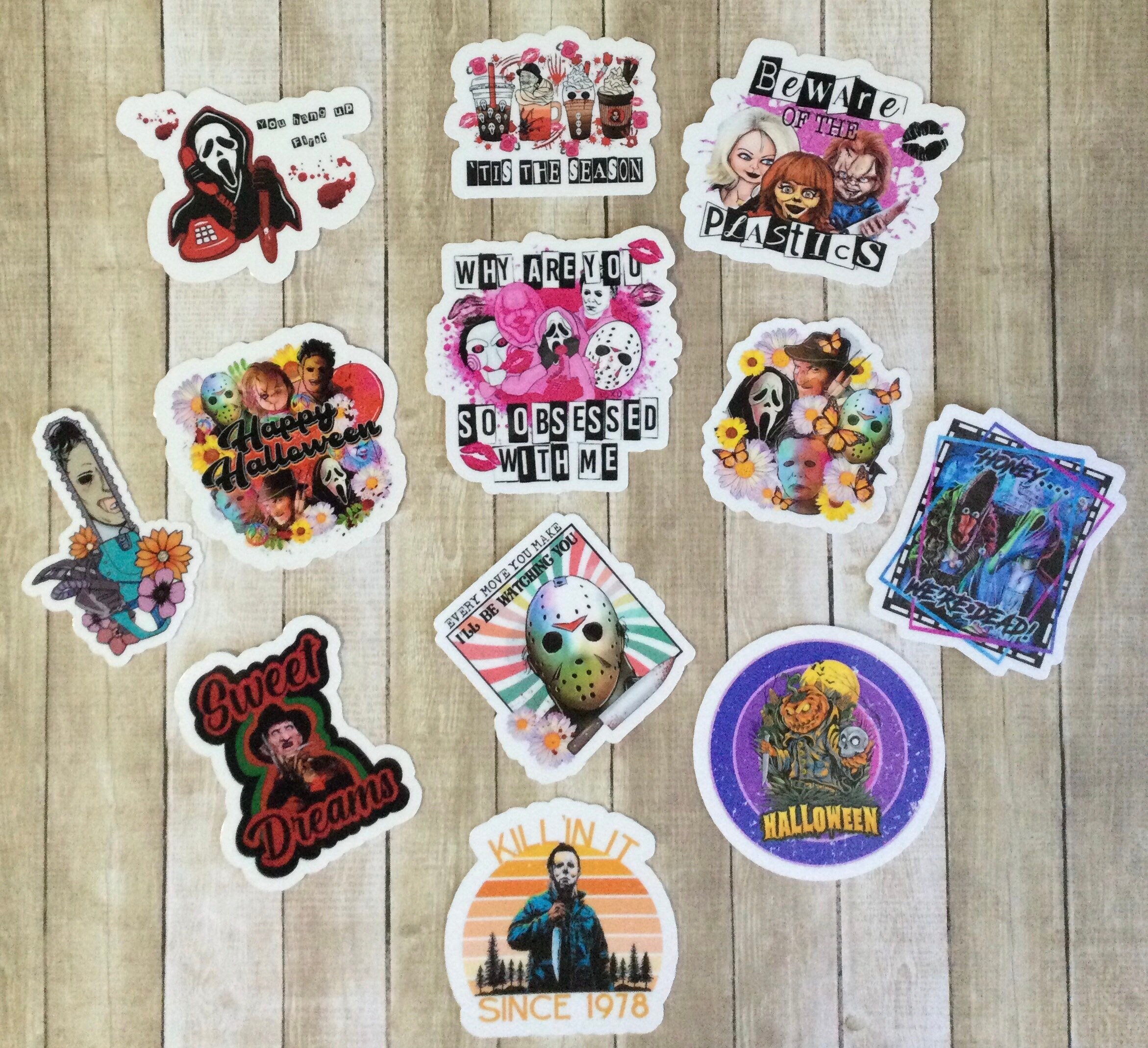 Serial Killers Halloween Sticker Pack, Fully Waterproof Vinyl ...