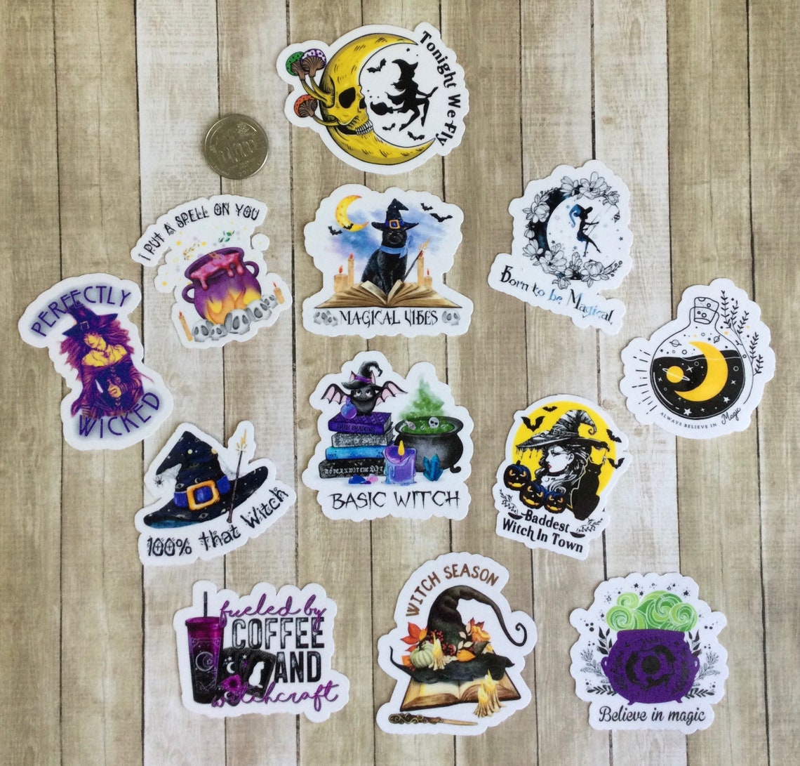 Witchy Sticker Pack Fully Waterproof Vinyl Laminated - Etsy