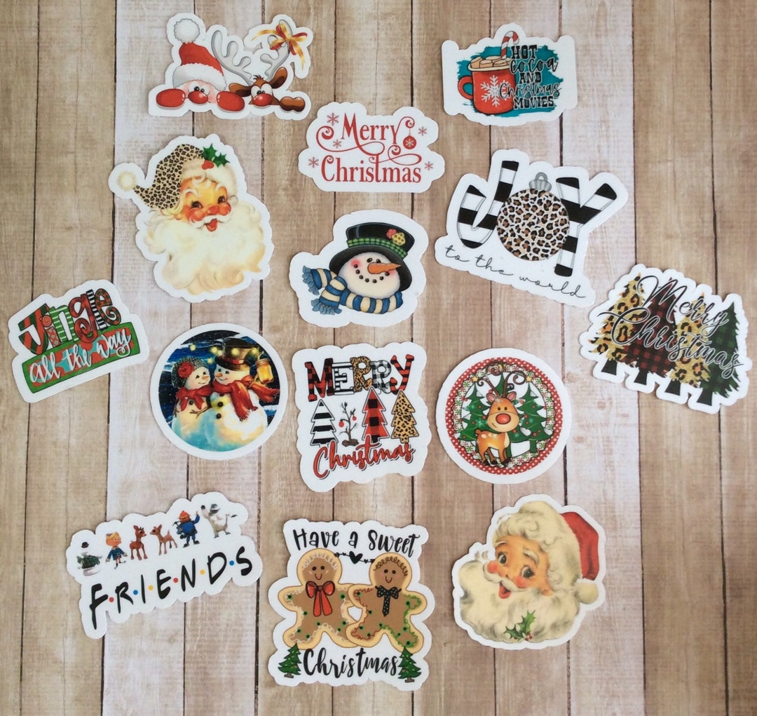 Vintage Christmas, Themed, Holiday, Sticker Pack, Fully Waterproof ...