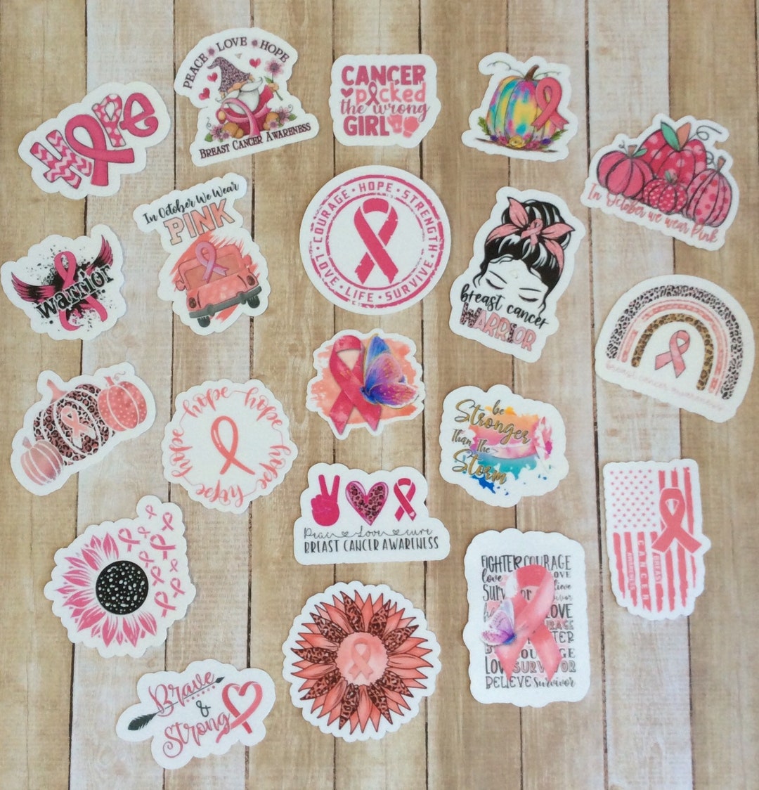 Breast Cancer Awareness Stickers in October We Wear Pink Sticker Pack ...