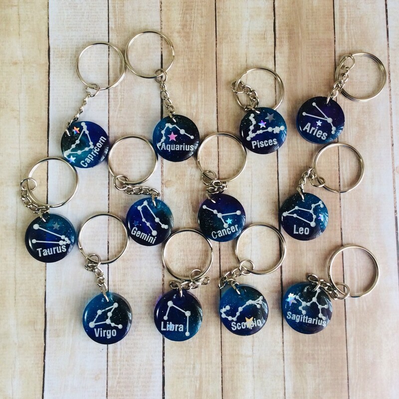 Zodiac Key Chain - Etsy