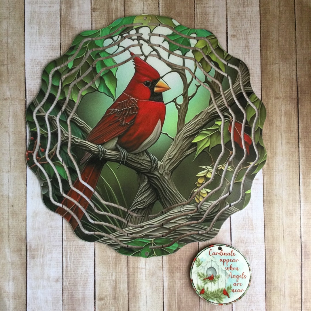 Cardinal Wind Spinner: A Heavenly Touch for Your Garden Handcrafted 8 ...