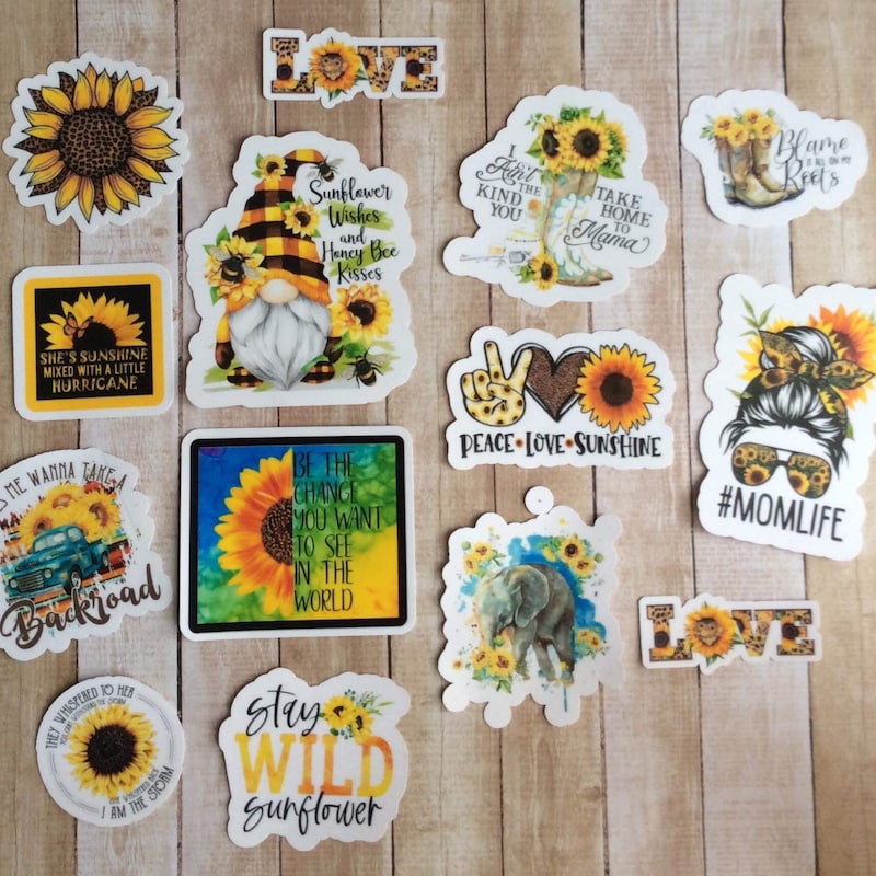 Sunflower Stickers - Etsy