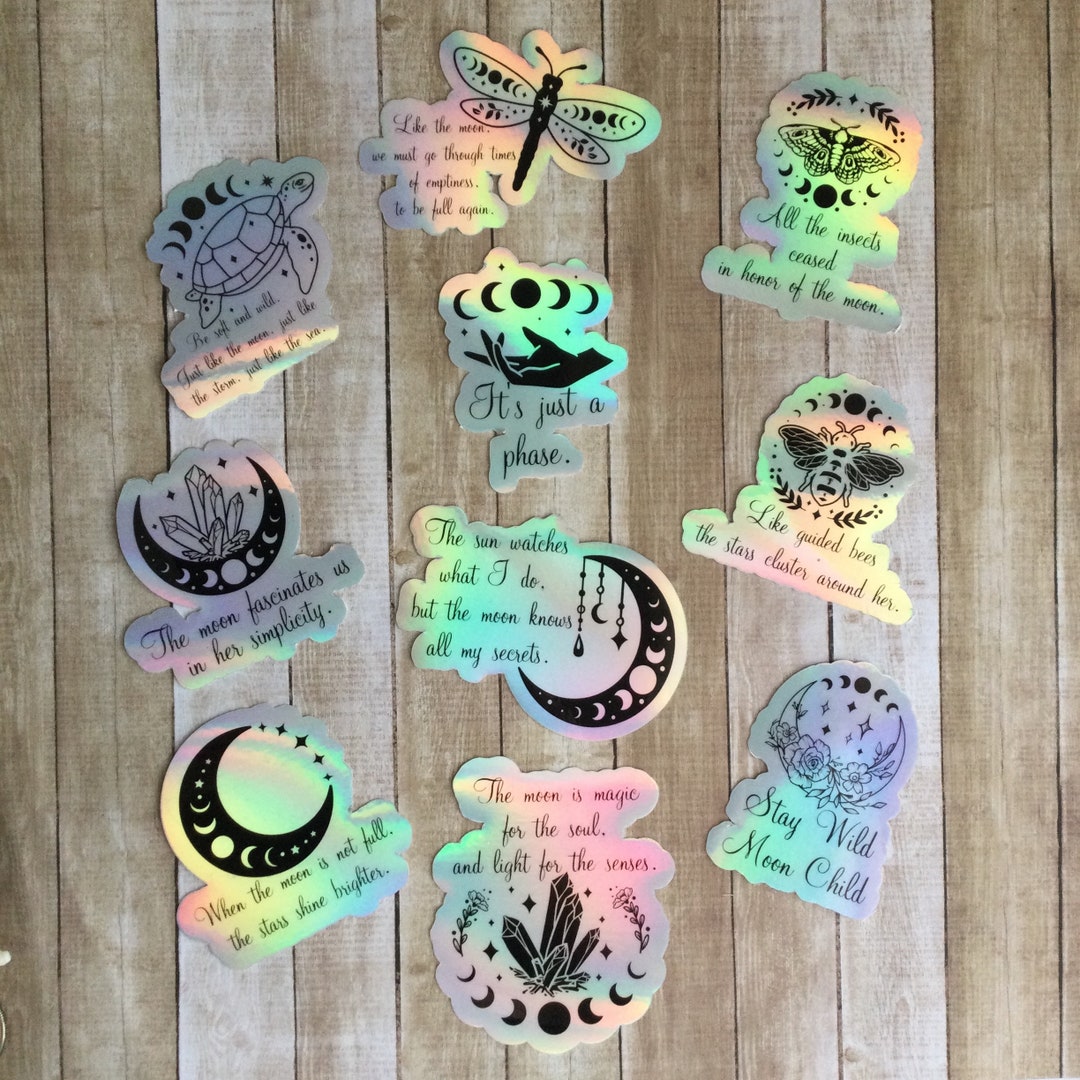 Moon Phase Stickers Waterproof Moon Phase Stickers White and ...