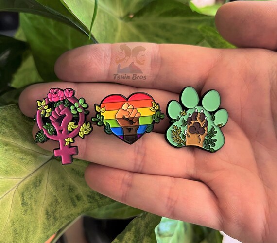Equality Pins: Feminism Pride Progress and Animalism. Enamel - Etsy