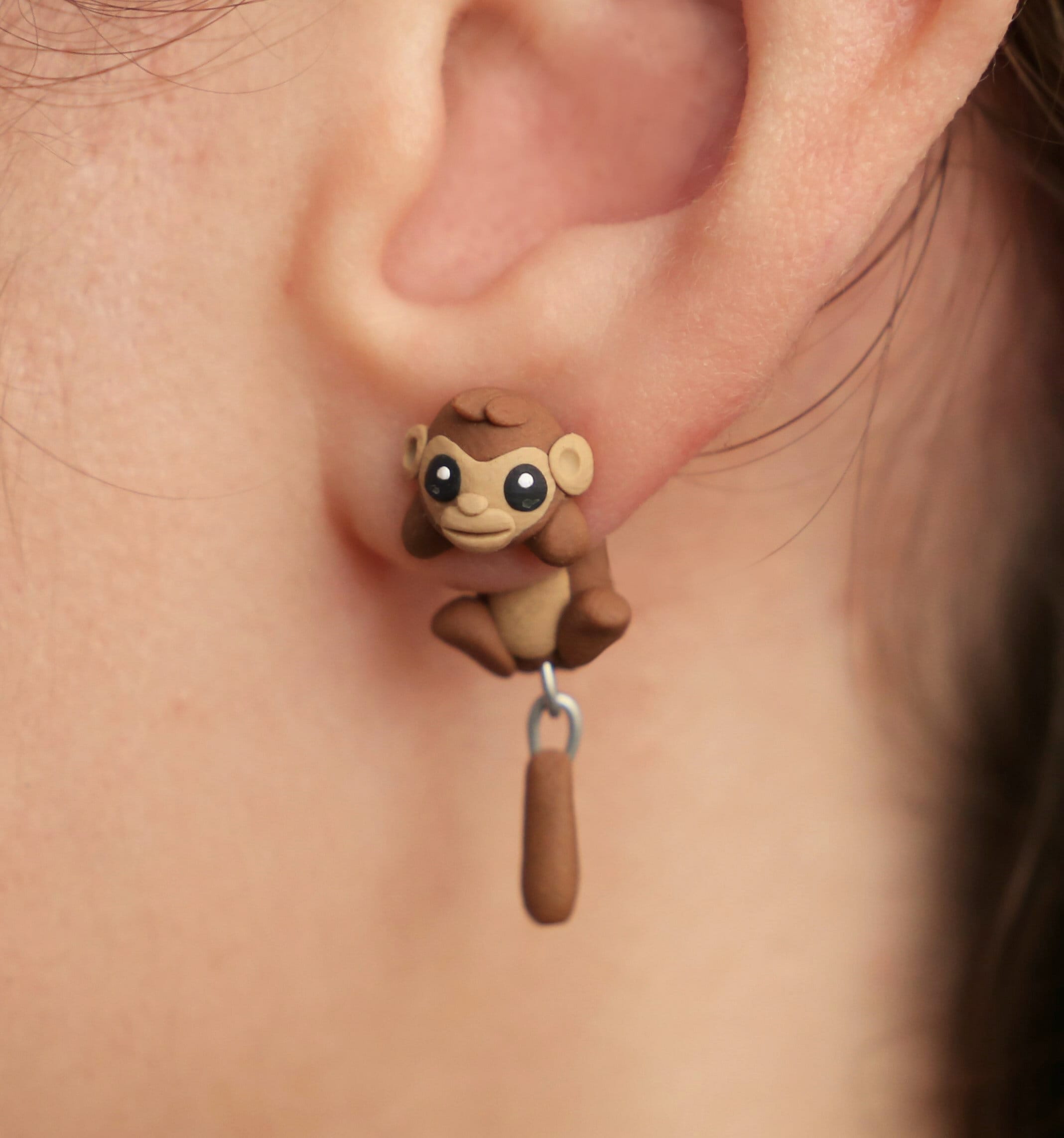 Monkey or Koala Earrings 100% Handmade. - Etsy