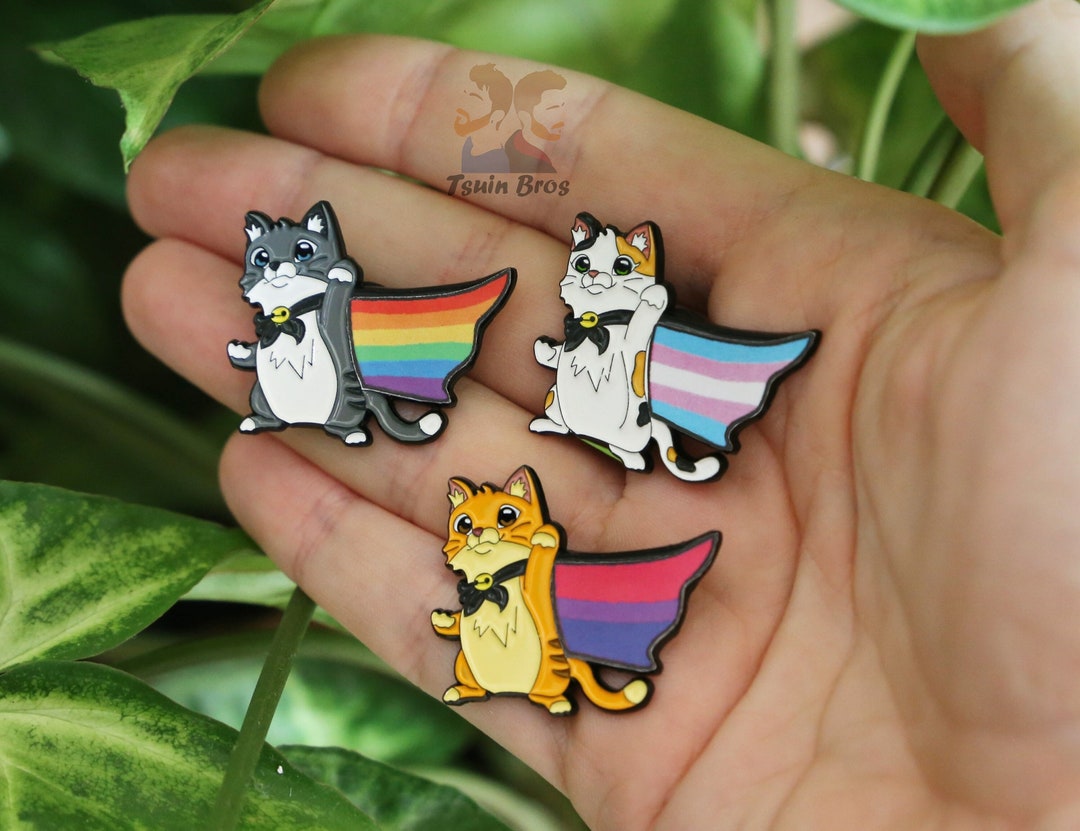 Cats With LGTBIQ+ Flags. Enamel Pins. - Etsy