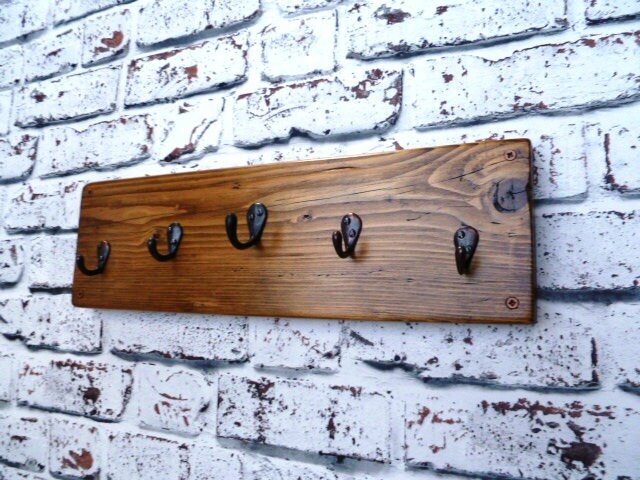 Coat Rack Reclaimed Scaffold Board Coat Rack With Five Reclaimed ...