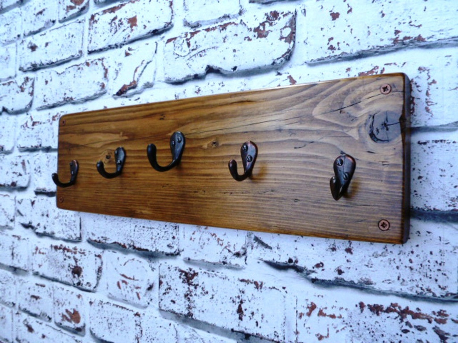 Coat Rack Reclaimed Scaffold Board Coat Rack With Five Reclaimed ...