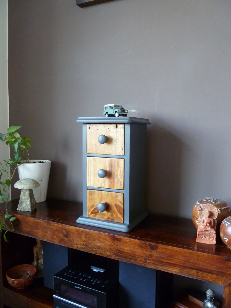 Mini Chest with 3 drawers Repurposed from an old CD Rack in | Etsy