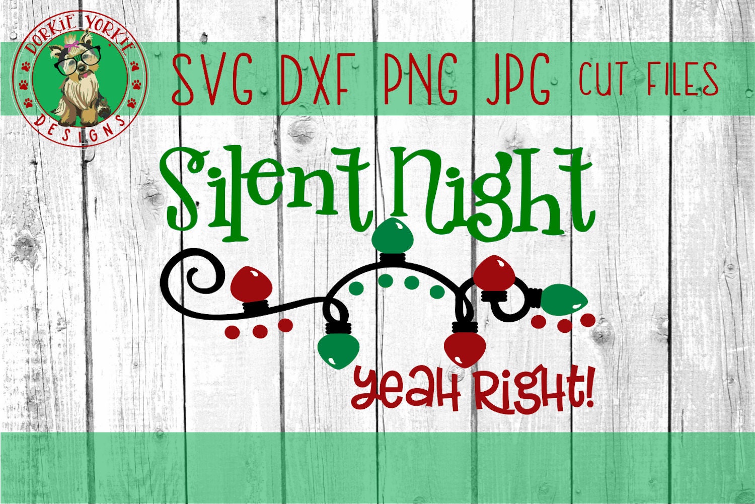 Silent Night Yeah Right svg Dxf Png Jpg Christmas - Etsy