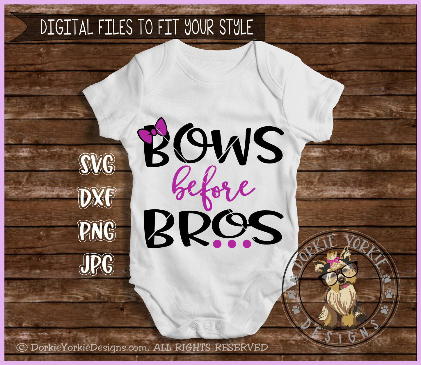 Bows Before Bros- Svg Dxf Png Jpeg, Kids, Bow, Baby, Cricut, Baby ...