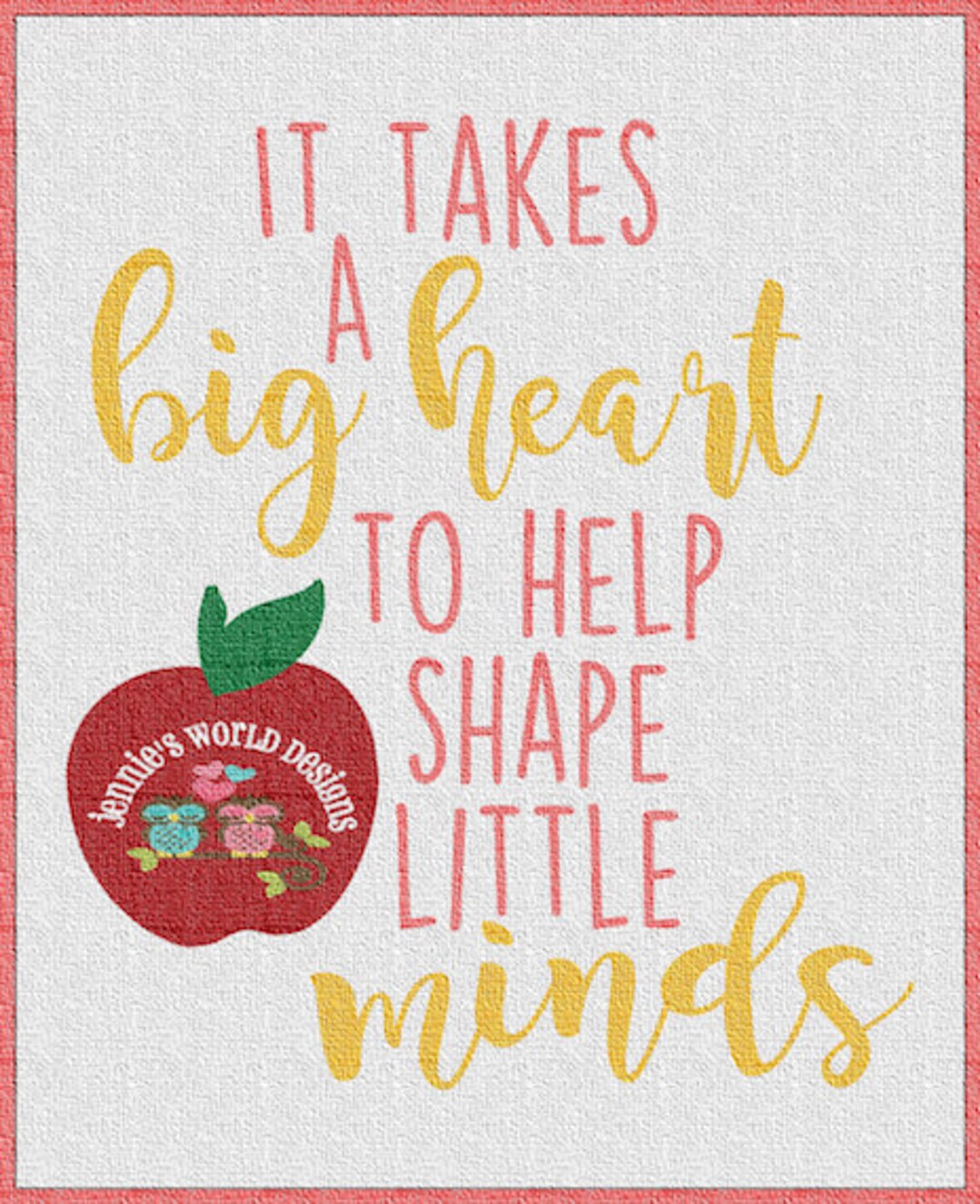 Big Heart to Help Shape Little Minds - Apple - SVG/DXF/PNG Cut File - Etsy