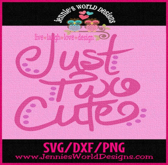 Just Two Cute 2nd Birthday Handwritten Drawn SVG DXF | Etsy