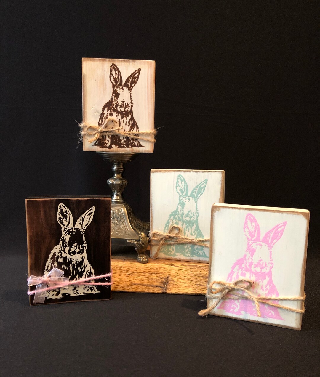 Rabbit Shelf Sitter,tiered Tray Rabbit,country Rabbit,vintage Rabbit ...