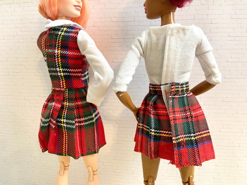 Cute Schoolgirl Barbie Uniform Dress Fits MTM Dolls Plaid | Etsy