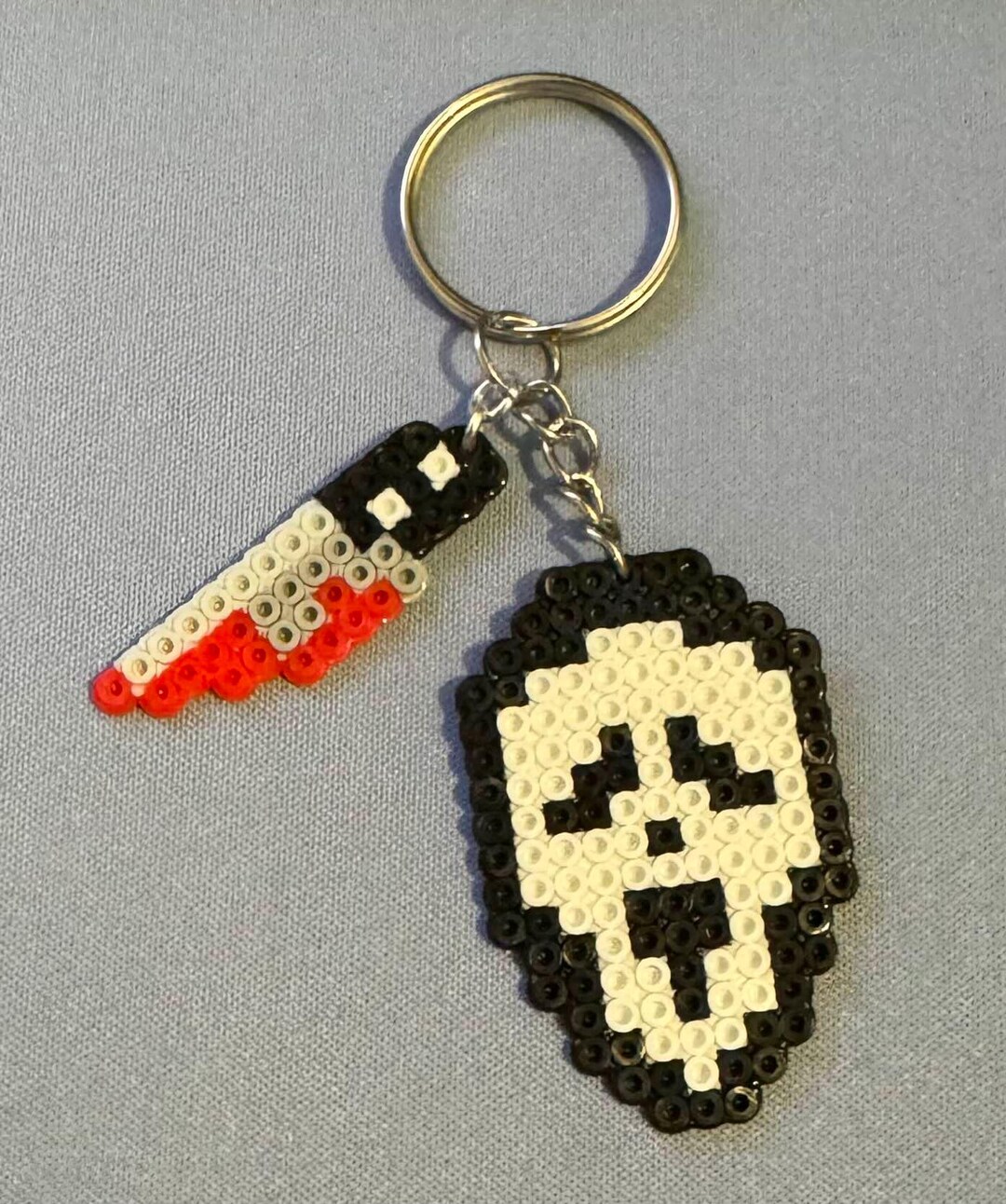 Spooky Ghostface Perler Keychain - Etsy