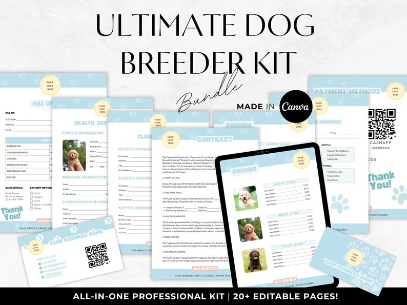 Dog Breeder Forms, Breeder Forms, Dog Whelping Charts, Puppy Charts ...
