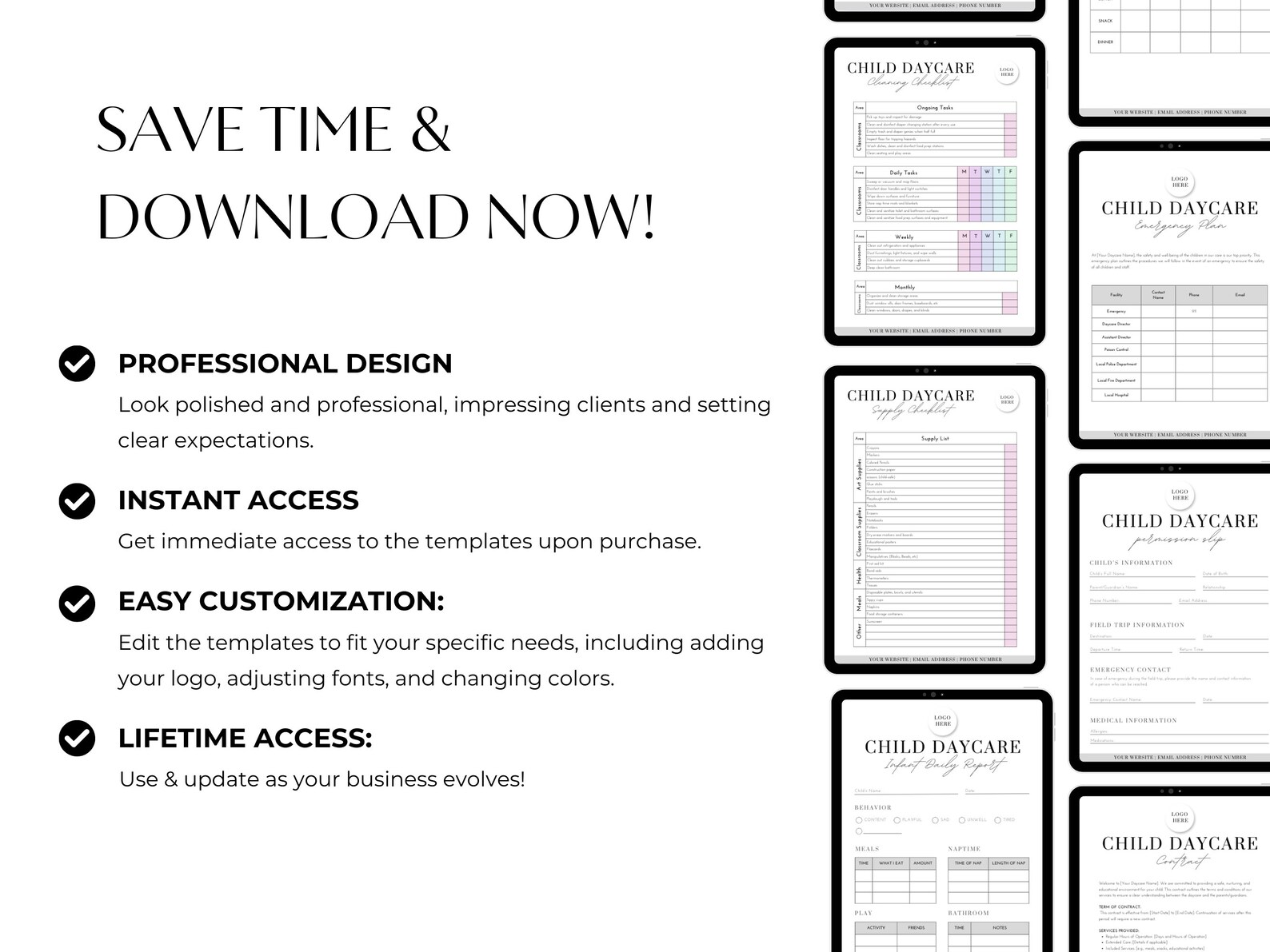 Editable Daycare Forms Contract, Daycare Starter Kit, Childcare Forms ...