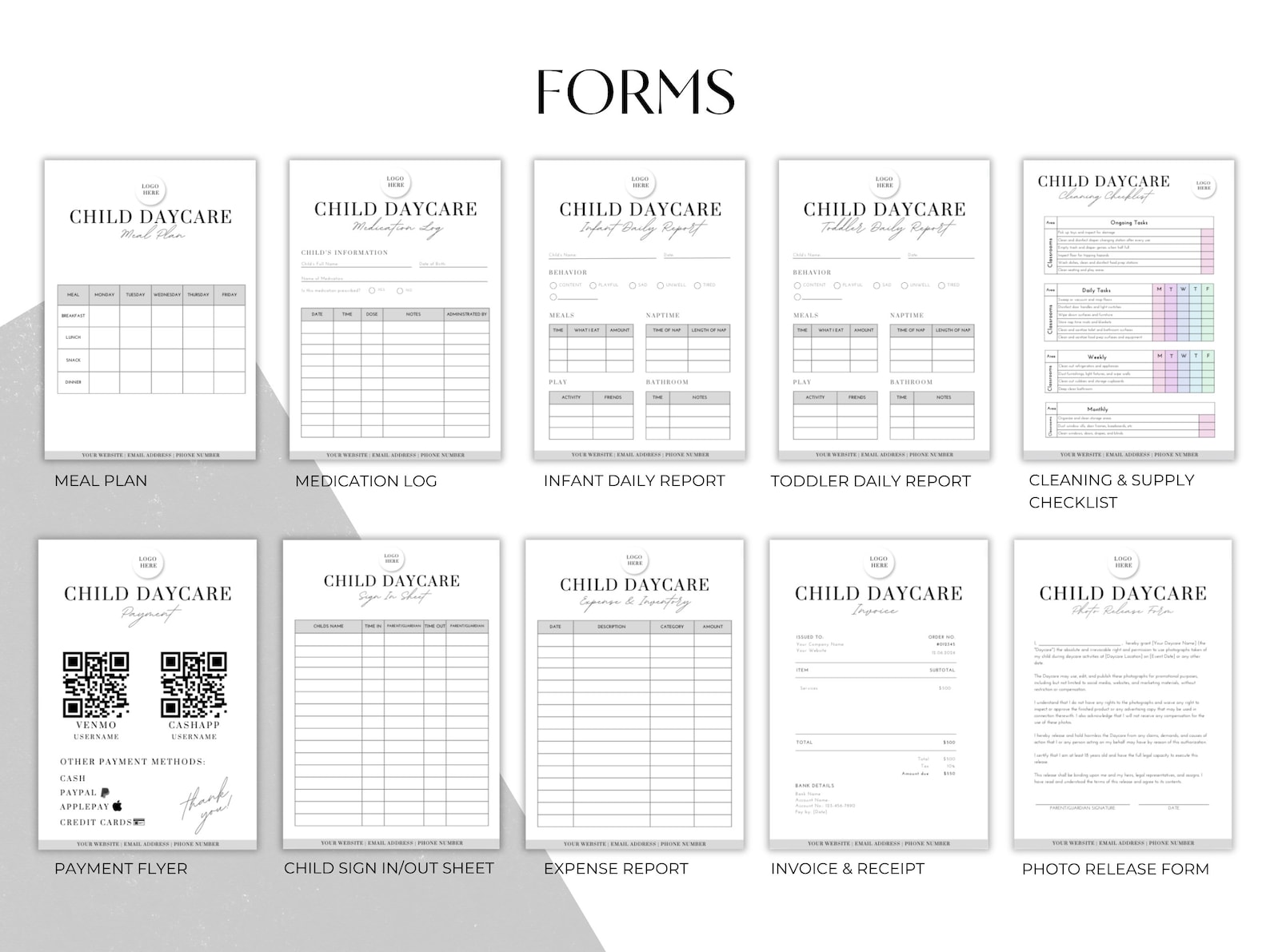 Editable Daycare Forms Bundle, Daycare Starter Kit, Childcare Forms ...