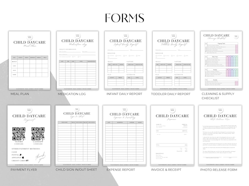 Editable Daycare Forms Bundle, Daycare Starter Kit, Childcare Forms ...