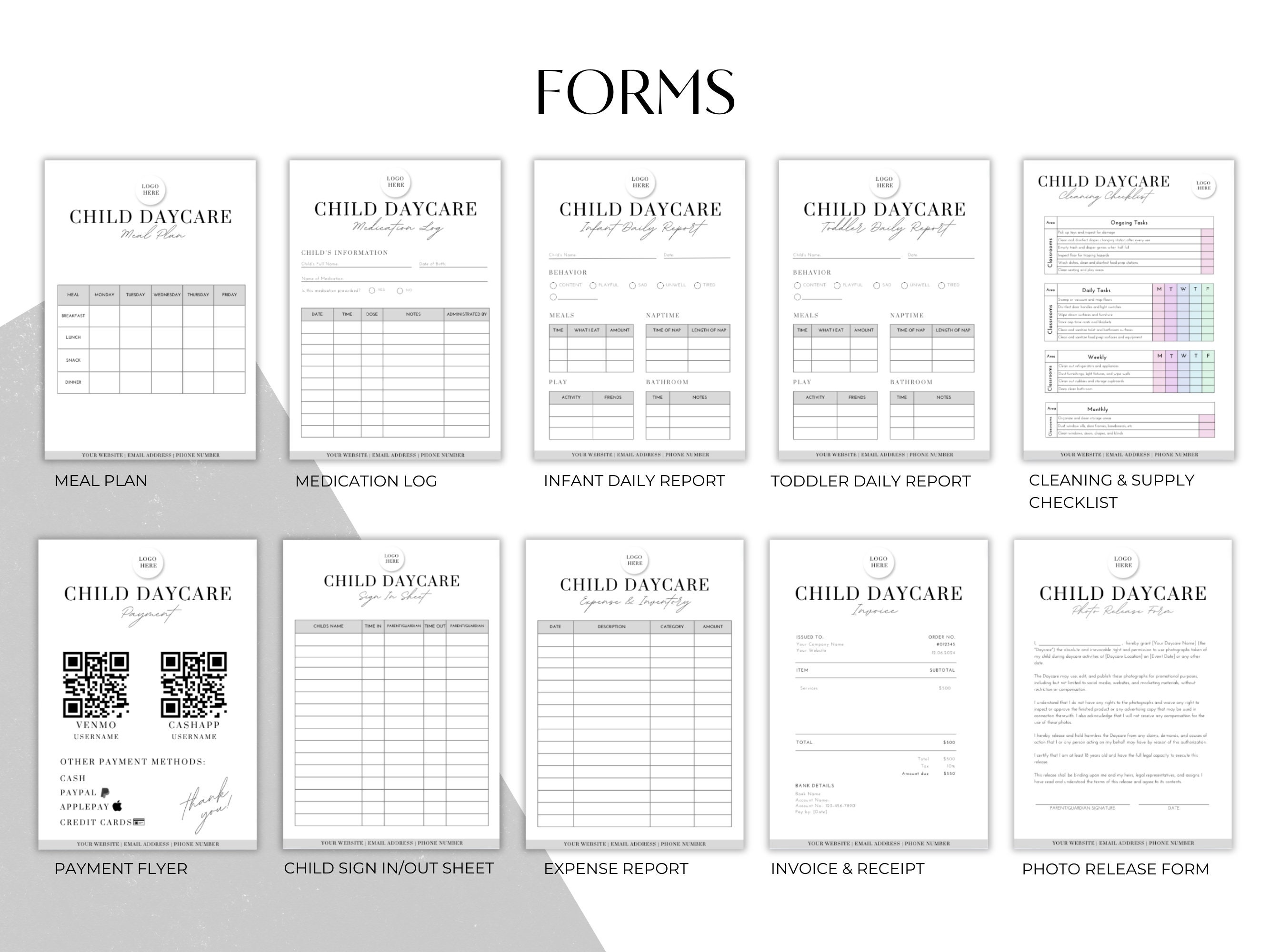 Editable Daycare Forms Bundle, Daycare Starter Kit, Childcare Forms ...