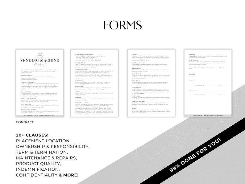Vending Machine Contract, Vending Rental Forms, Vending Machine ...