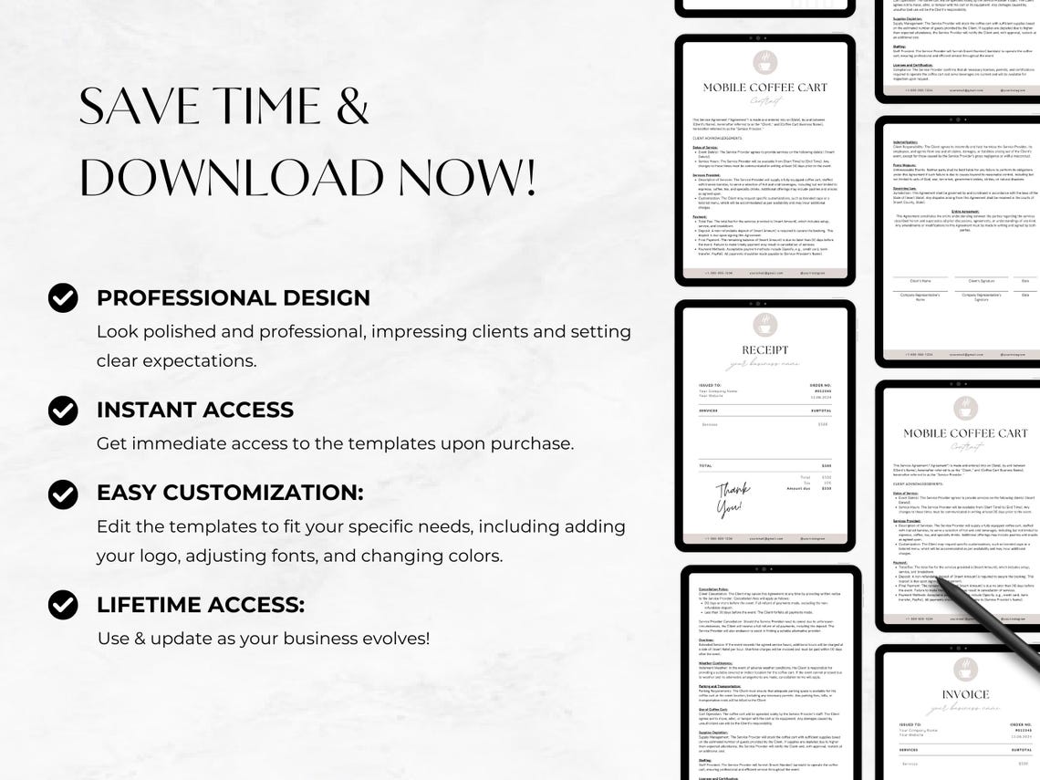 Mobile Coffee Cart Contract Template, Mobile Coffee Cart Invoice ...