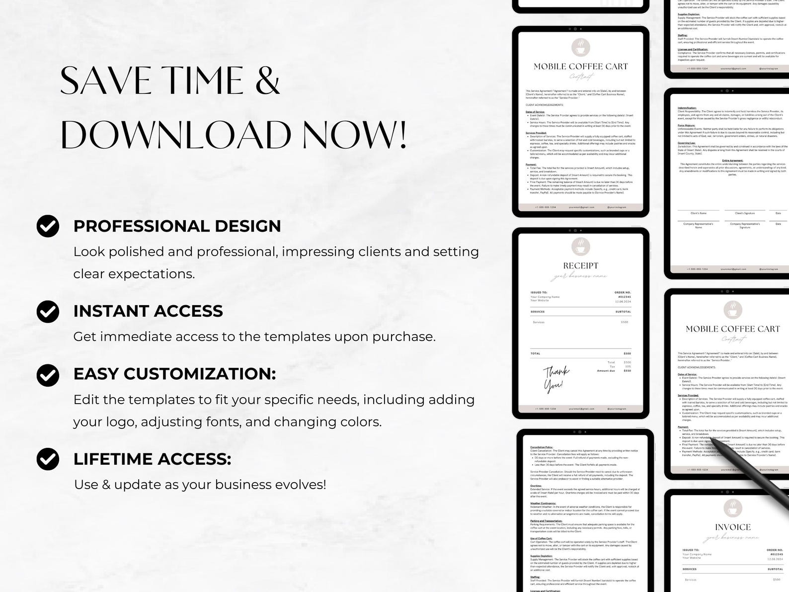 Mobile Coffee Cart Contract Template, Mobile Coffee Cart Invoice ...