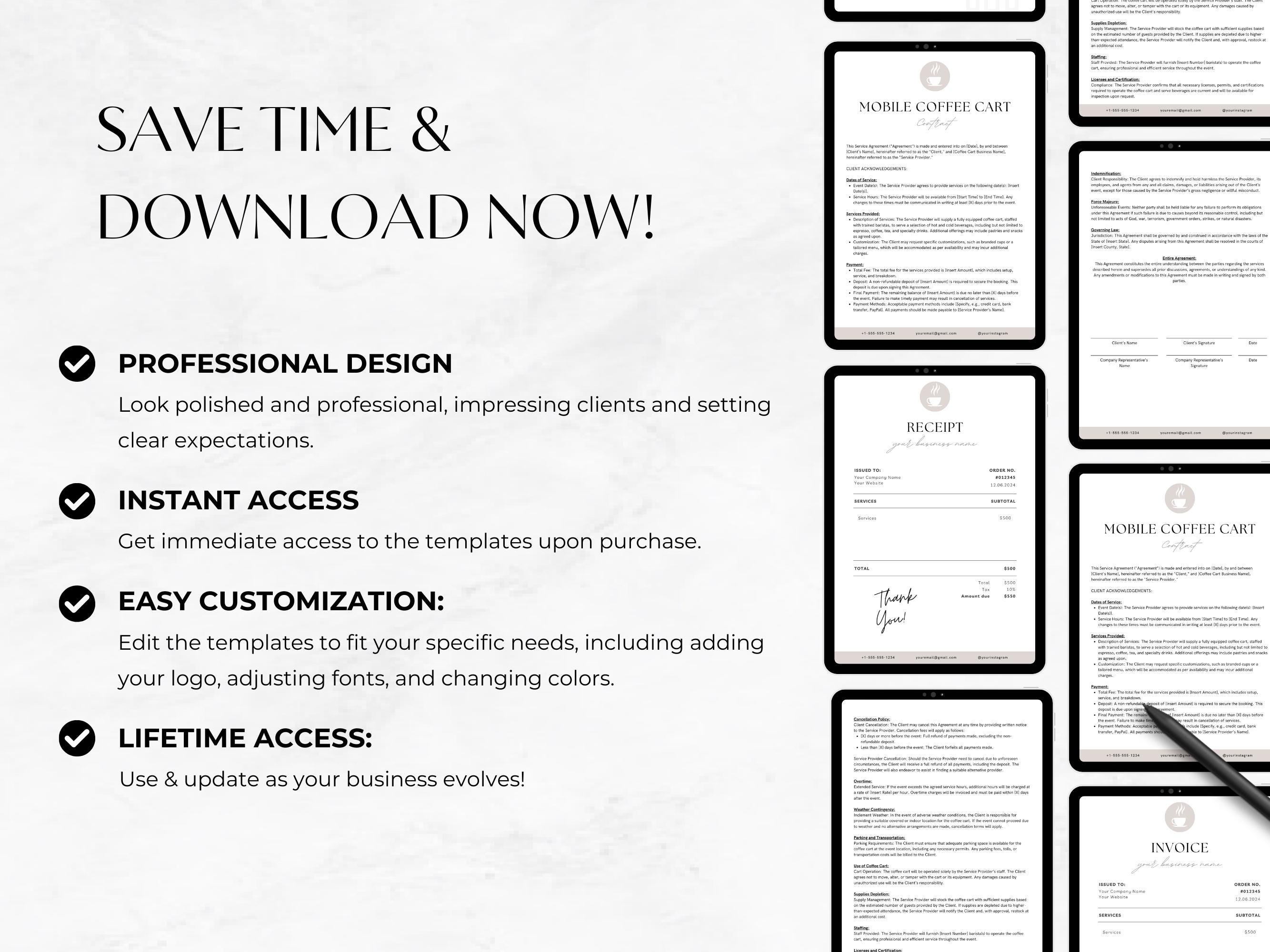 Mobile Coffee Cart Contract Template, Mobile Coffee Cart Invoice ...