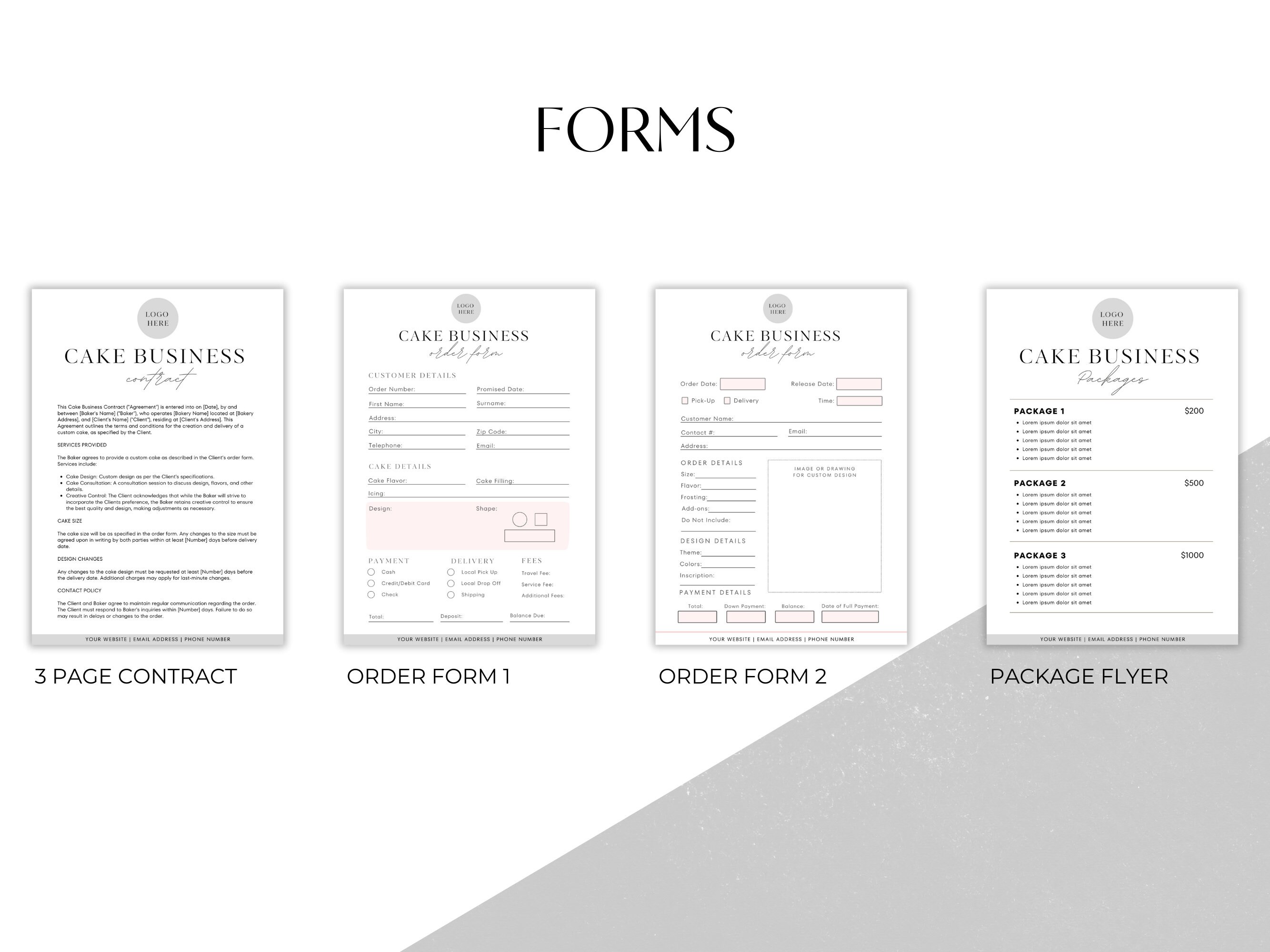 Editable Wedding Cake Contract Template, Wedding Cake Order, Catering ...