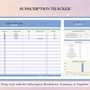 Effortless Monthly Budget Spreadsheet for Google Sheets, Track Your Subscriptions, Bills ...