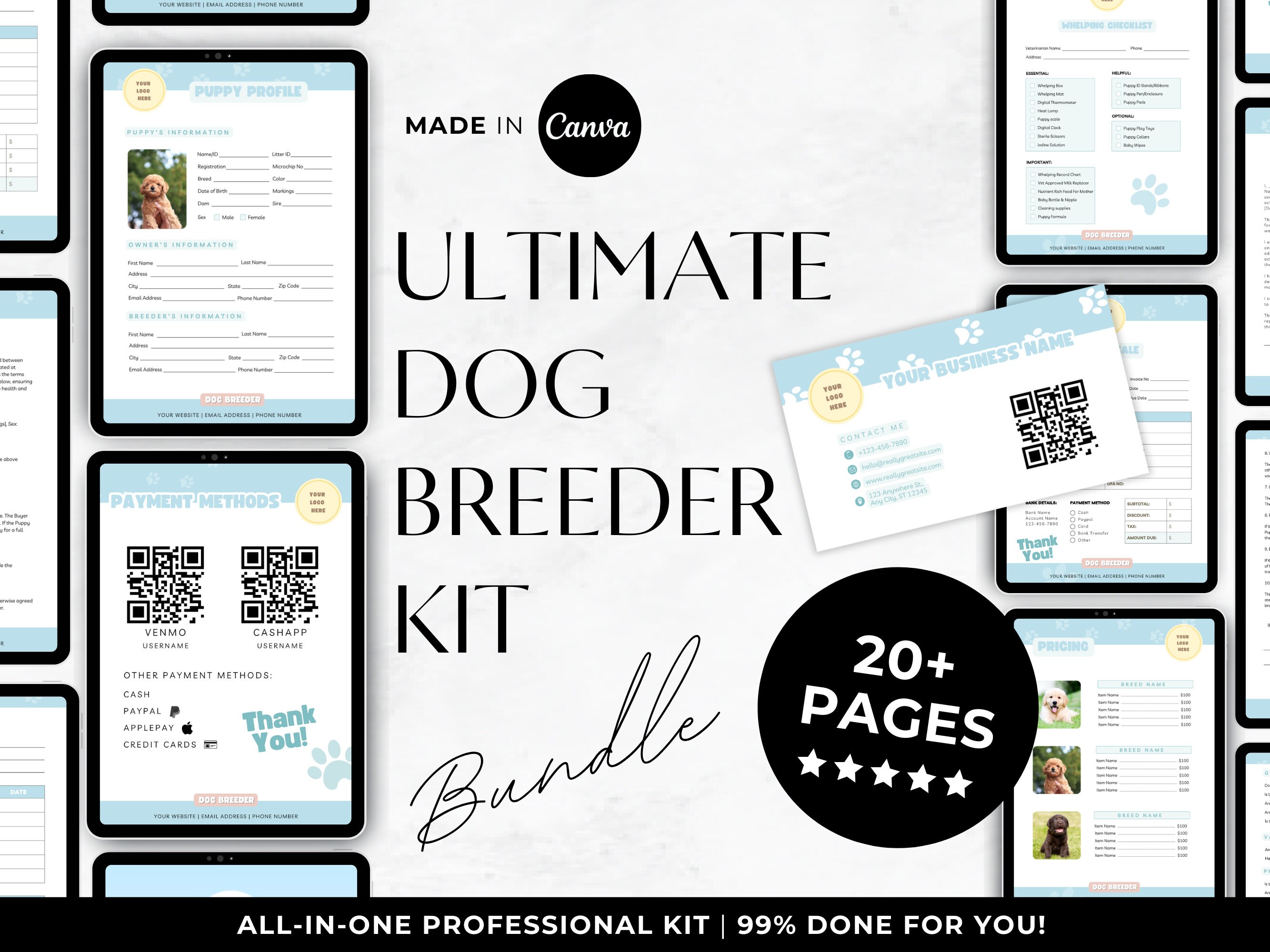 Dog Breeder Forms, Breeder Forms, Dog Whelping Charts, Puppy Charts ...