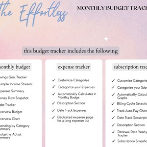 Effortless Monthly Budget Spreadsheet for Google Sheets, Track Your Subscriptions, Bills ...
